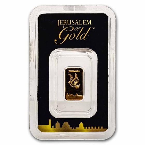 1 gram Gold Bar - Holy Land Mint Dove of Peace (Vintage Assay)