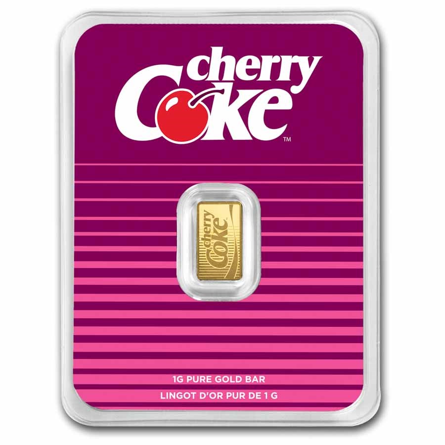 Buy 1 gram Gold Coca-Cola Cherry Coke Bar | APMEX