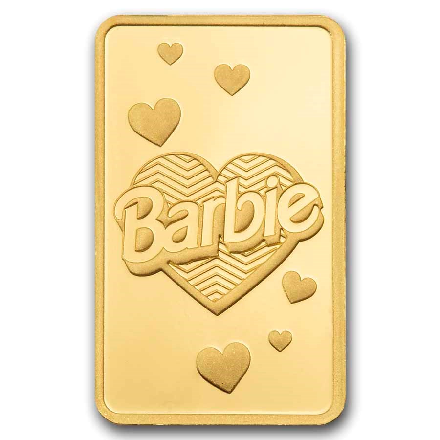 1 gram Gold Bar - PAMP Barbie™ Valentine's Day (In Assay)