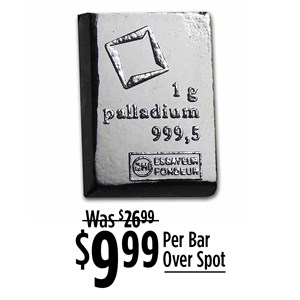 Buy 1 gram Palladium Bar - Secondary Market | APMEX