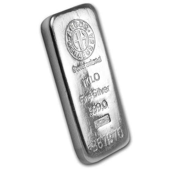 Buy 1 kilo Cast-Poured Silver Bar - Argor-Heraeus (Switzerland) | APMEX
