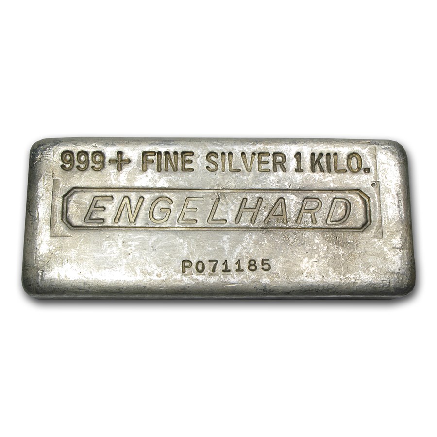 Buy 1 kilo Cast-Poured Silver Bar - Engelhard | APMEX