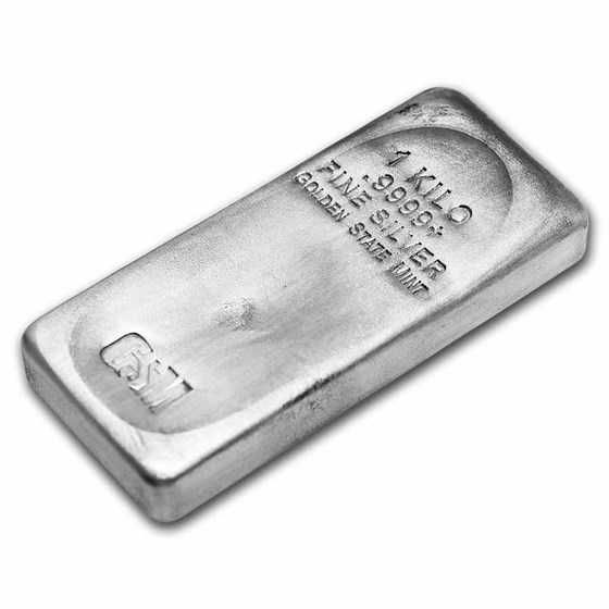 Buy 1 kilo Cast-Poured Silver Bar - Golden State Mint .9999+ | APMEX
