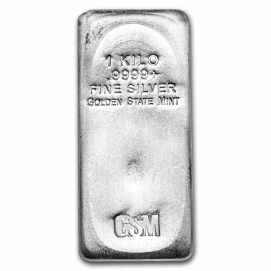 Buy 1 kilo Cast-Poured Silver Bar - Golden State Mint .9999+ | APMEX