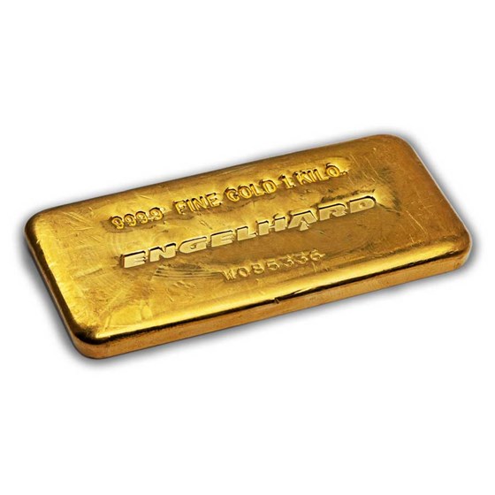 1 kilo Gold Bar - Engelhard (Poured, "W" Prefix)
