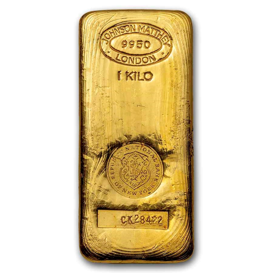Buy 1 kilo Gold Johnson Matthey-London Bar (RNB) | APMEX
