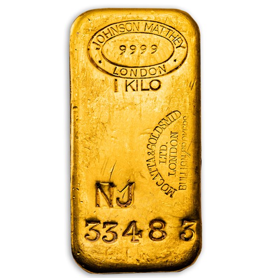Buy 1 kilo Gold Bar - Johnson Matthey & Mocatta Goldsmid Vintage | APMEX