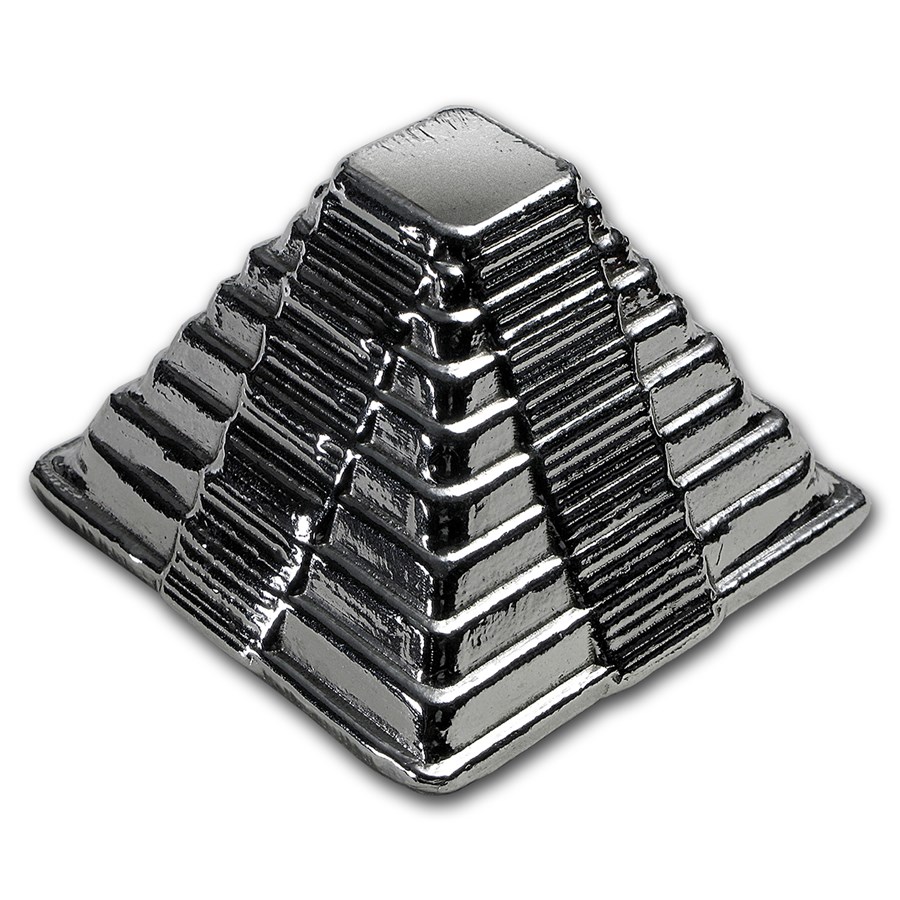 Buy 1 kilo Hand Poured Silver - 3D Aztec Pyramid | APMEX