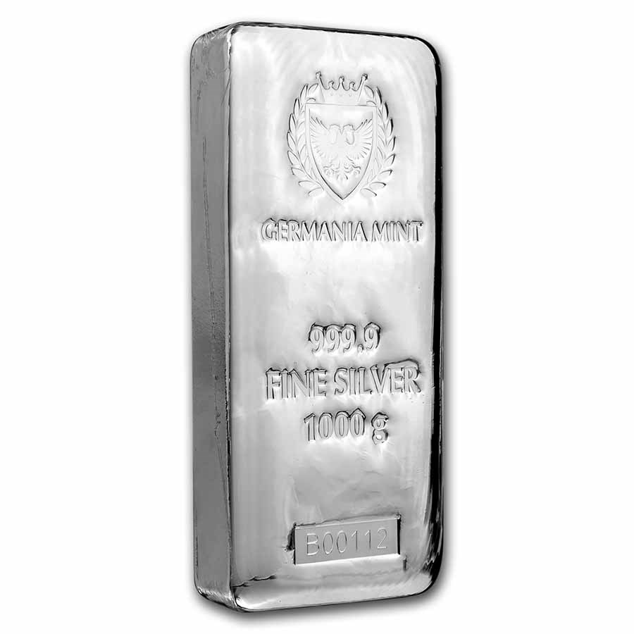 Buy 1 kilo Silver Bar - Germania Mint (1000 gram, Serialized) | APMEX
