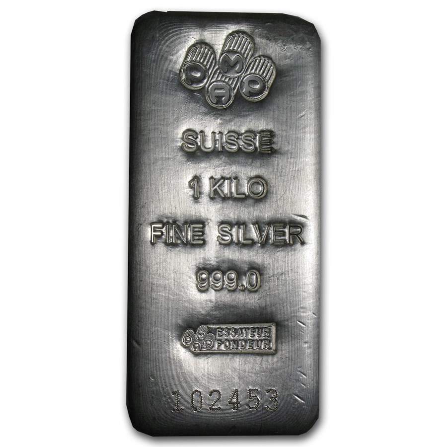 Buy 1 kilo Silver Bar - PAMP Suisse (Vintage, Poured) | APMEX