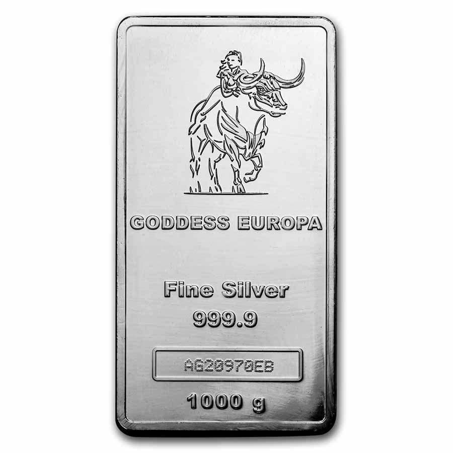 Buy 1 kilo Silver Coin Bar - 2023 Chad 100000 CFA Goddess Europa | APMEX