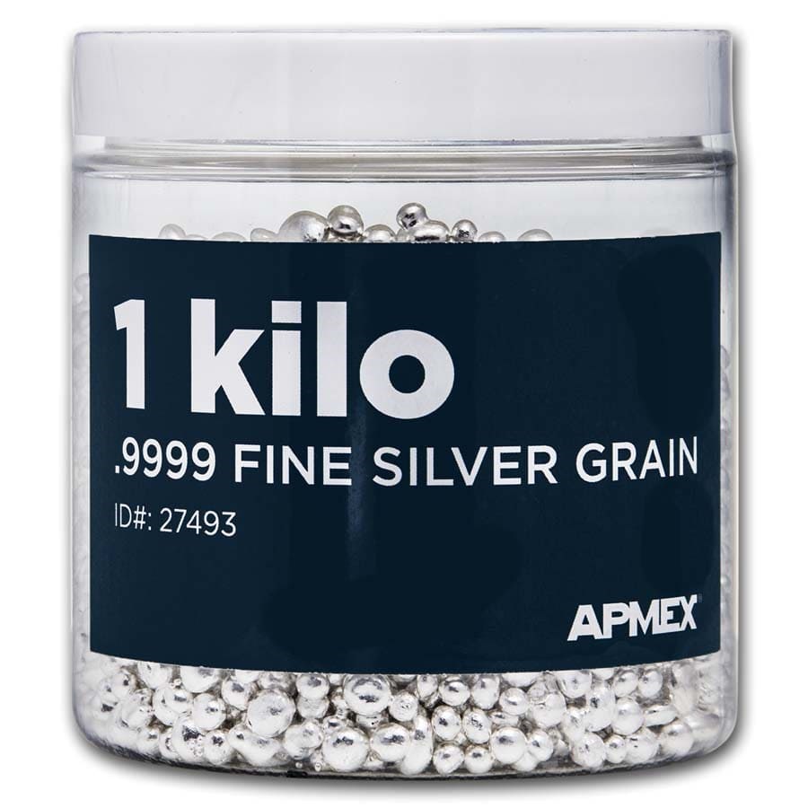 Buy 1 kilo Silver Grain/Shot .9999+ Fine | APMEX