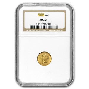 Buy $1 Liberty Head Gold Dollar Type 1 MS-61 NGC/PCGS | APMEX