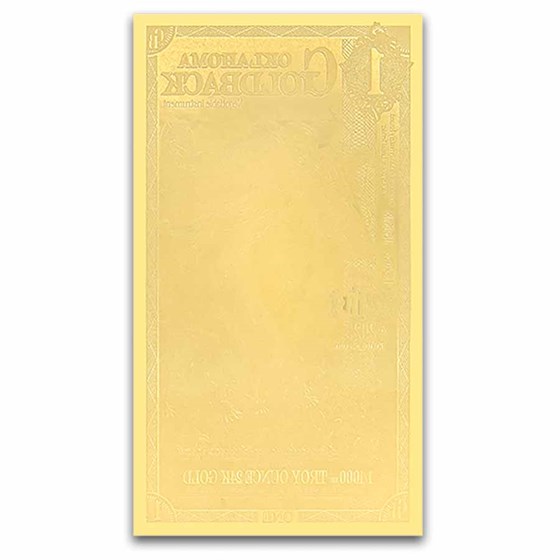 1 Oklahoma Goldback - Aurum Gold Foil Note (24k)