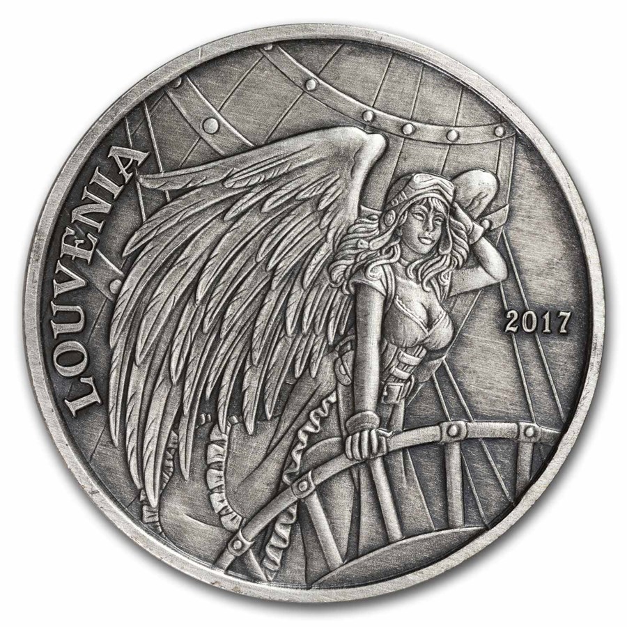 1 oz Ag Antique Round - Angels & Demons Series (Louvenia, No COA)