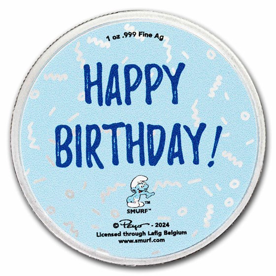 Buy 1 oz Silver Smurfette Birthday Colorized Round | APMEX