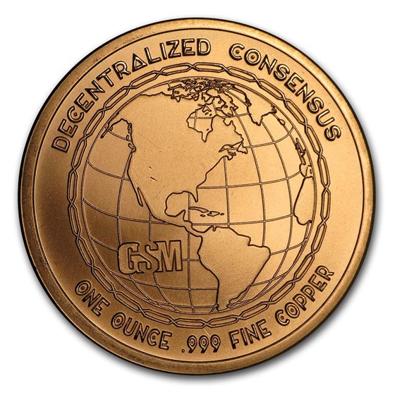Buy 1 oz Copper Round - Bitcoin (GSM) | APMEX