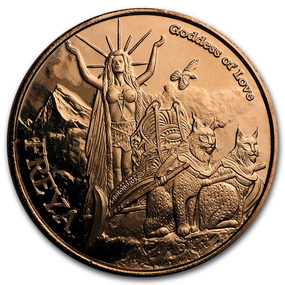 Buy 1 oz Copper Round - Freya Goddess of Love (Anonymous Mint) | APMEX