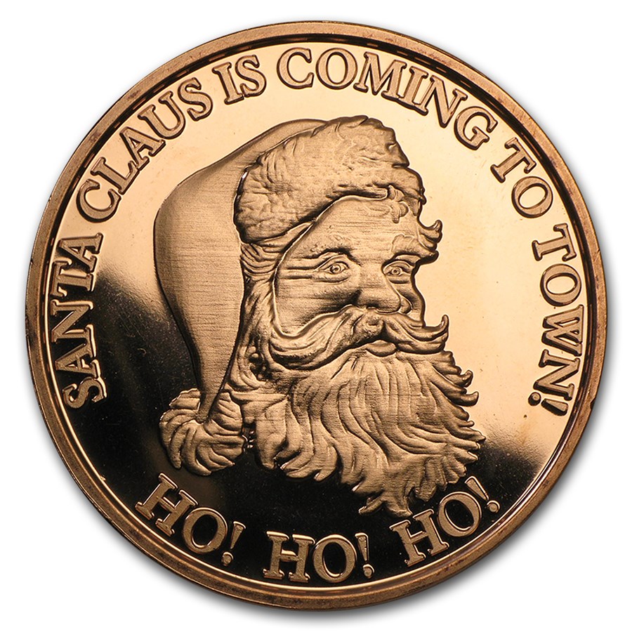 Buy 1 oz Copper Round - Santa Claus Is Coming To Town | APMEX