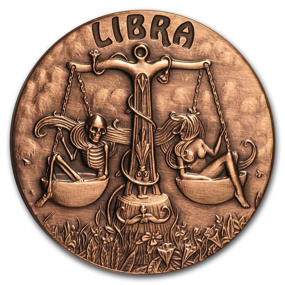 Buy 1 oz Copper Round - Zodiac Skull Series (Libra) | APMEX