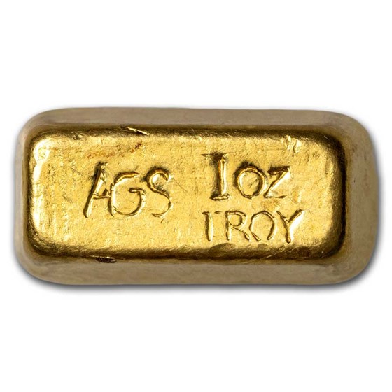 1 oz Gold bar - AGS (Vintage, Poured)