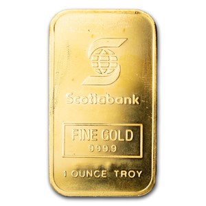 1 oz Gold Bar - Engelhard (Scotiabank, Maple)