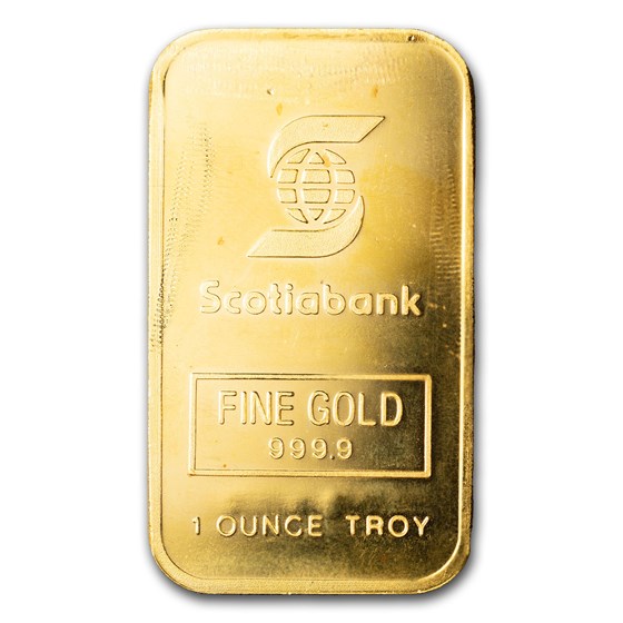 1 oz Gold Bar - Engelhard (Scotiabank, Maple)