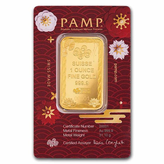 Buy 1 oz Gold PAMP Bar 2025 Good Luck Koi Fish – WS | APMEX