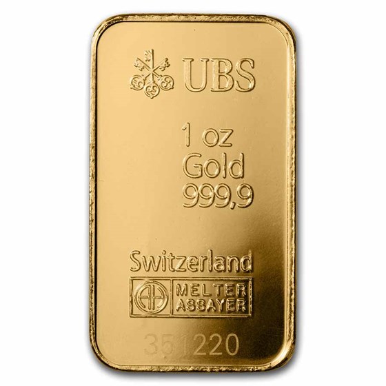 Buy 1 oz Gold Bar - UBS (Hologram, In Assay) | APMEX