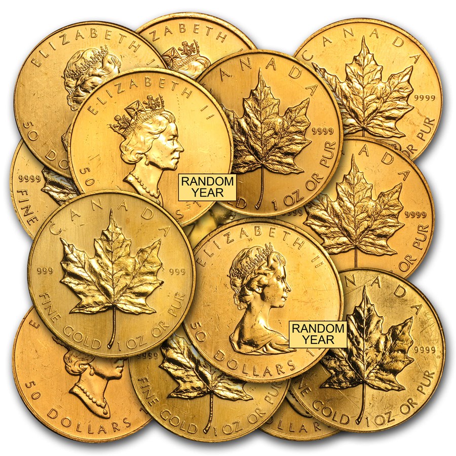 Buy 1 oz Gold Canadian Maple Leaf Abrasions AT SPOT! | APMEX