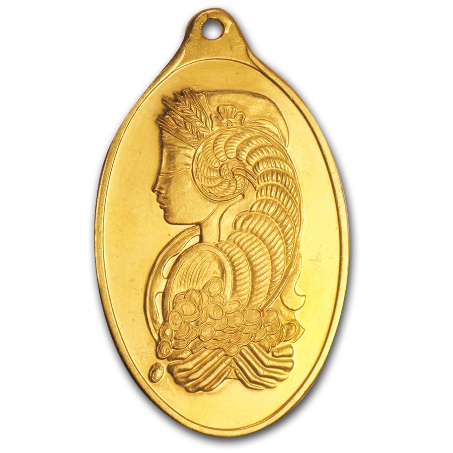 Buy 1 oz Gold Pendant - PAMP Suisse (Fortuna, Oval, Scruffy) | APMEX