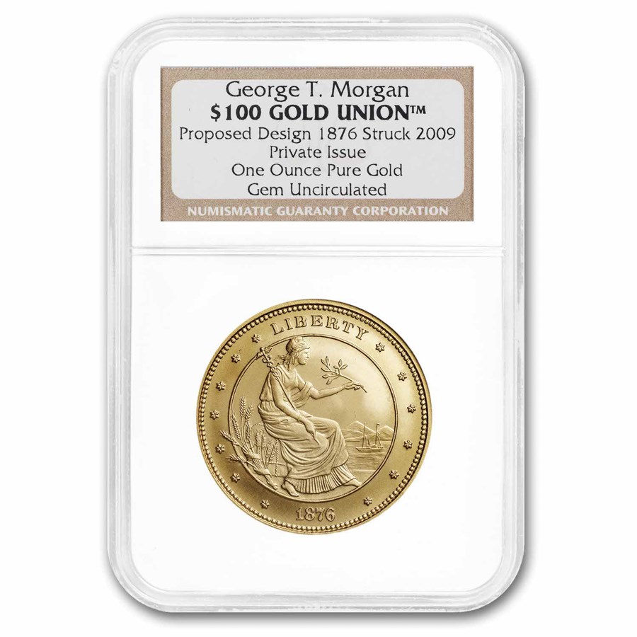 Buy 1 oz Gold Round - $100 Gold Union George T. Morgan Gem Unc NGC | APMEX