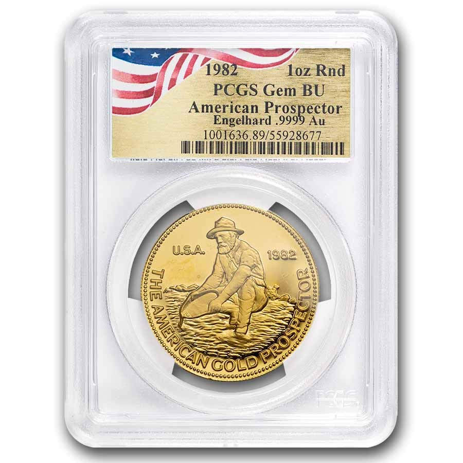 1 oz Gold Round - 1982 Engelhard Prospector BU PCGS