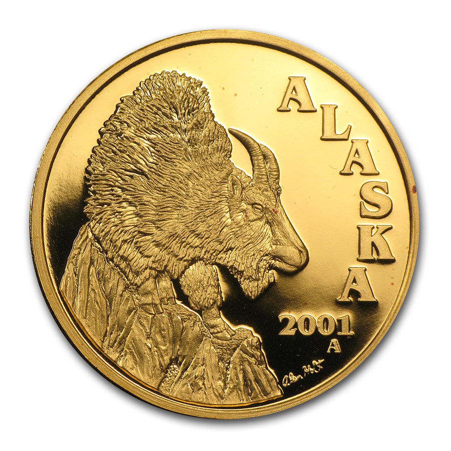 Buy 1 oz Gold Round - Great Seal of The State of Alaska (2001) | APMEX