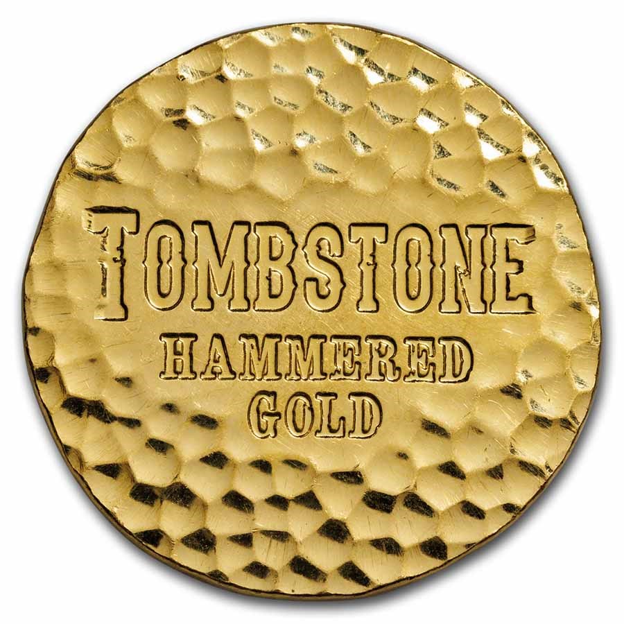 Buy 1 oz Gold Round - Scottsdale Tombstone Hammered Gold (Round Only ...