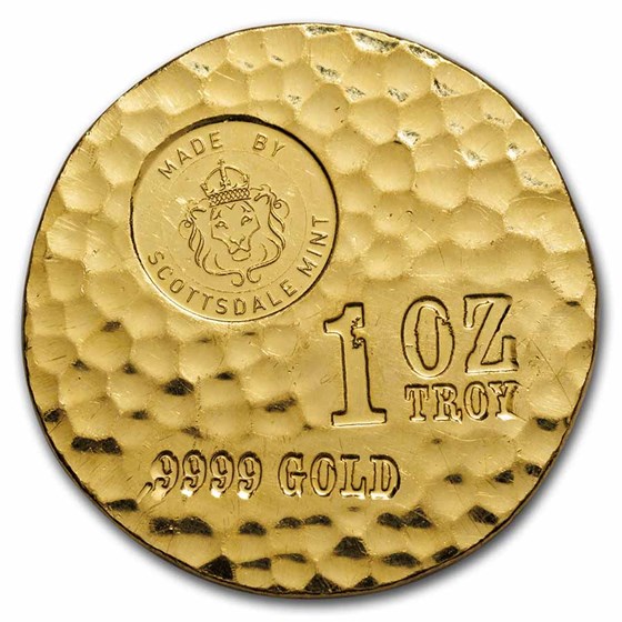Buy 1 oz Gold Round - Scottsdale Tombstone Hammered Gold (Round Only ...