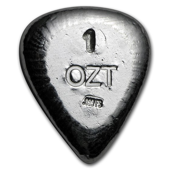 Buy 1 oz Hand Poured Silver Guitar Pick | APMEX