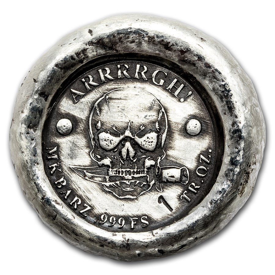 Buy 1 oz Hand Poured Silver Round - Arrrrgh! | APMEX