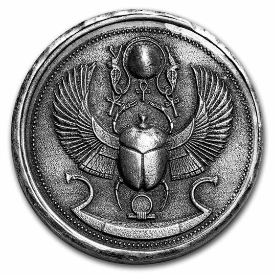 Buy 1 oz Hand Poured Silver Round - Scarab Beetle | APMEX