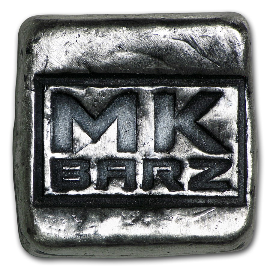 Buy 1 oz Hand Poured Silver Square - MK B & B | APMEX