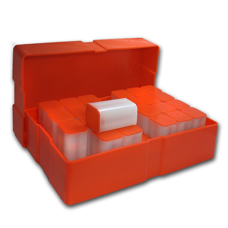 Buy 1 oz RCM Silver Maple Leaf Box w/Tubes (Red, Vintage) | APMEX