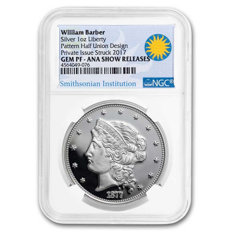 1 oz Silver - 2017 William Barber Pattern Half Union Gem PF NGC