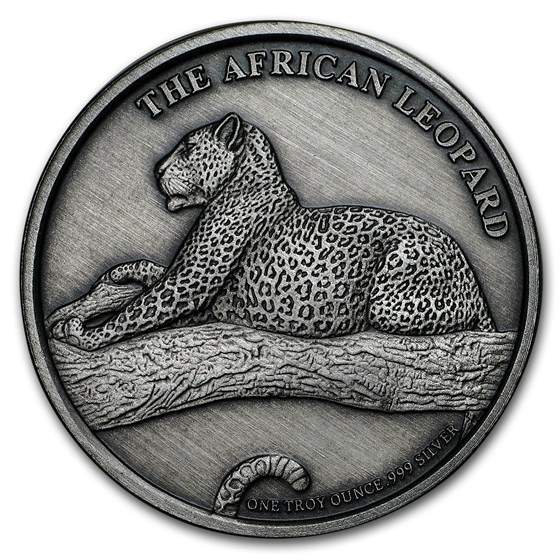 Buy 1 oz Silver Antique Round - The Silver Kruger (African Leopard) | APMEX