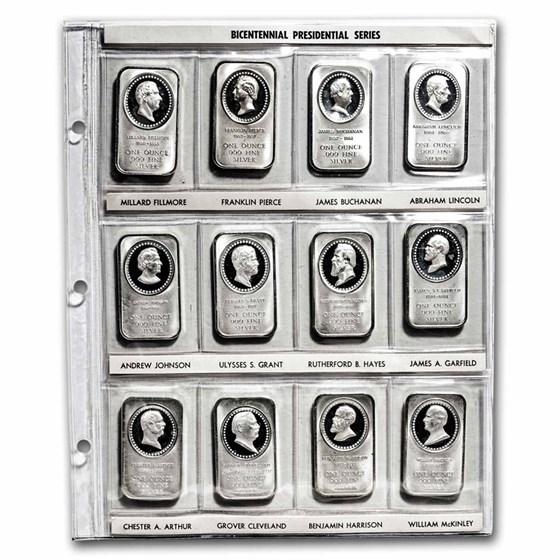 Buy 1 oz Silver Art Bar - Madison Mint (Presidential Cameos Set) | APMEX