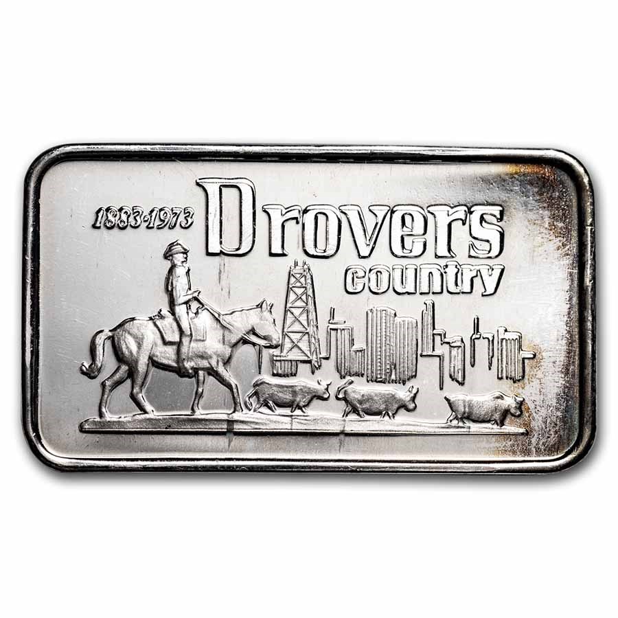 Buy 1 oz Silver Art Bar - Valcambi (Drovers National Bank of Chicago ...