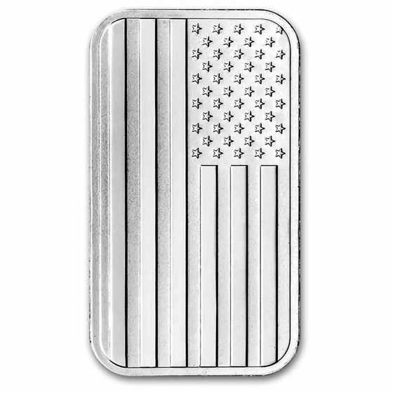 1 oz Silver Bar - American Flag Design in Stars & Stripes TEP