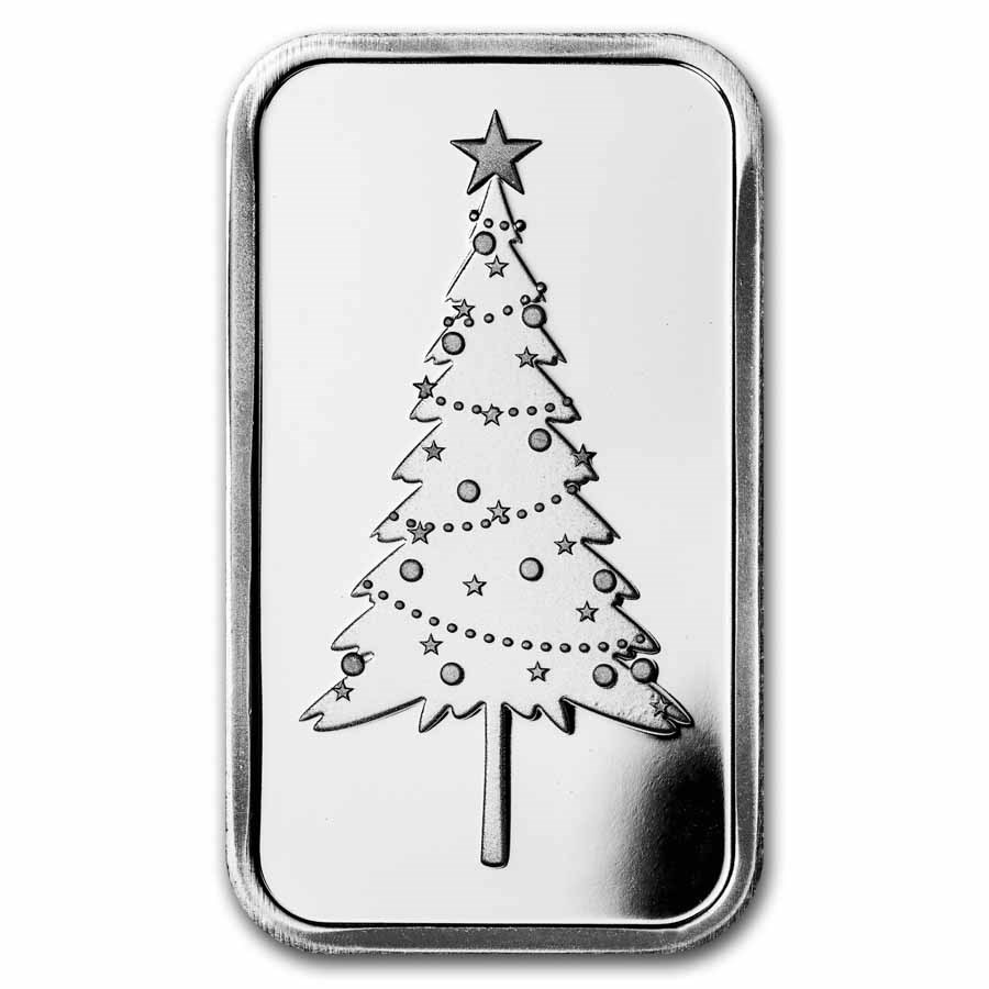 Buy 1 oz Silver Bar - Christmas Tree | APMEX