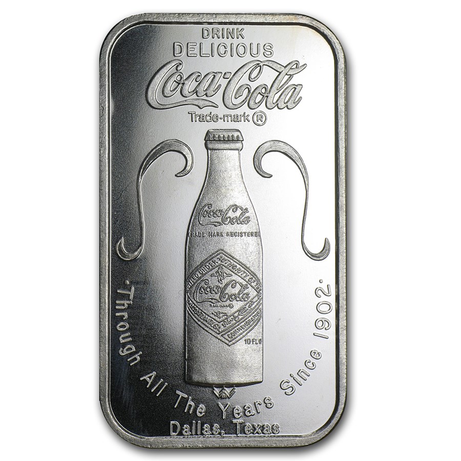 Buy 1 oz Silver Bar - Coca Cola (Dallas, Texas) | APMEX