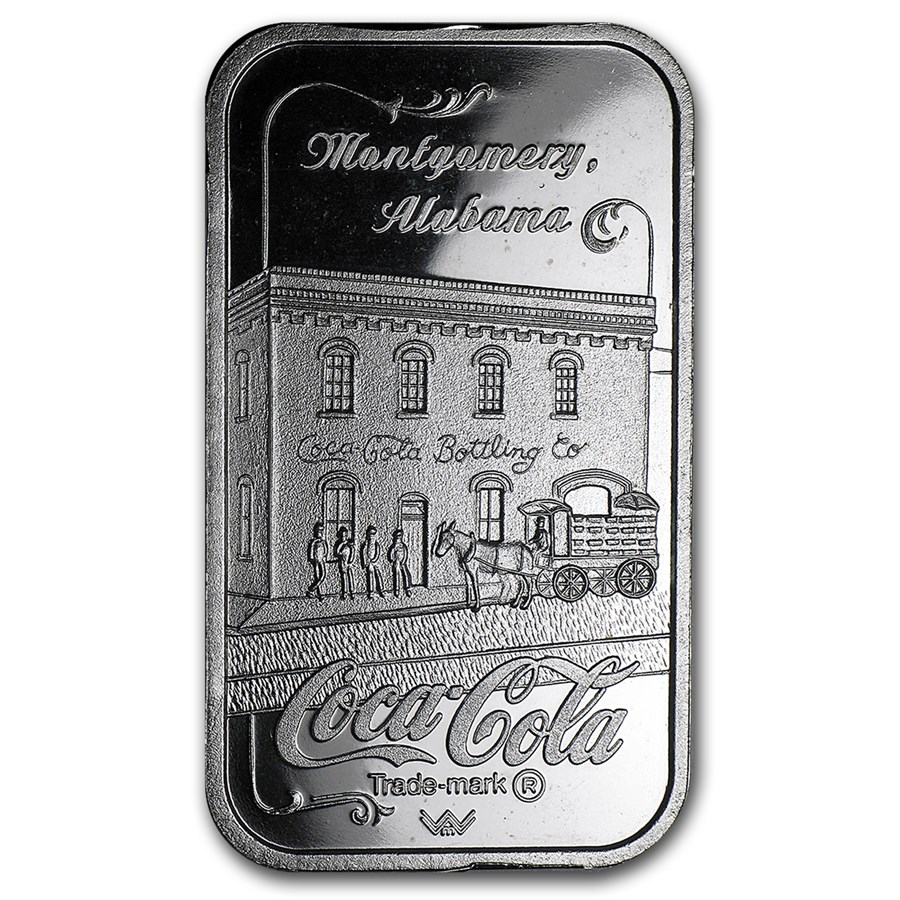 Buy 1 oz Silver Bar - Coca Cola (Montgomery, AL) | APMEX