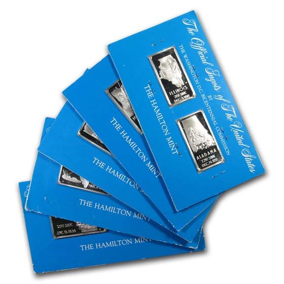 Buy 1 oz Silver Bar - Hamilton Mint 50-Piece Set of The United States ...